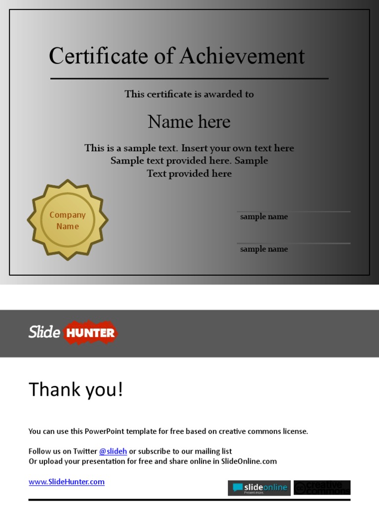 Free Diploma Certificate Template For Microsoft PowerPoint | PDF