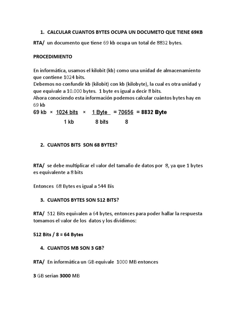 Actividad de Informatica | PDF | Byte | Poco