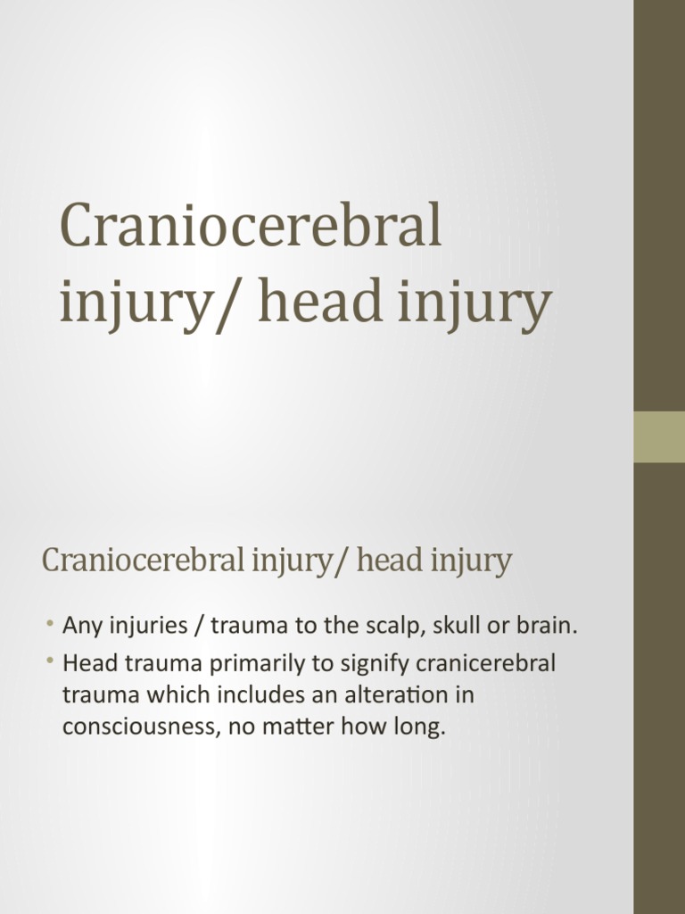 Overview of Head Injury Management | PDF | Traumatic Brain Injury ...
