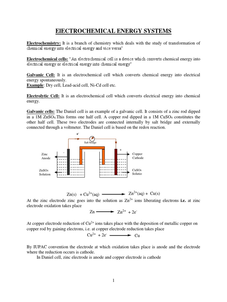 Electrochemistry Notes | PDF | Electrochemistry | Redox