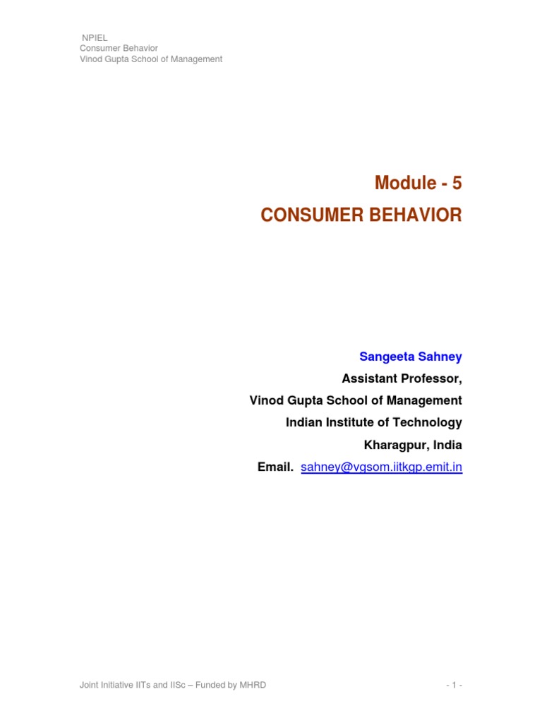 Module 5 | PDF | Consumer Behaviour | Behavior