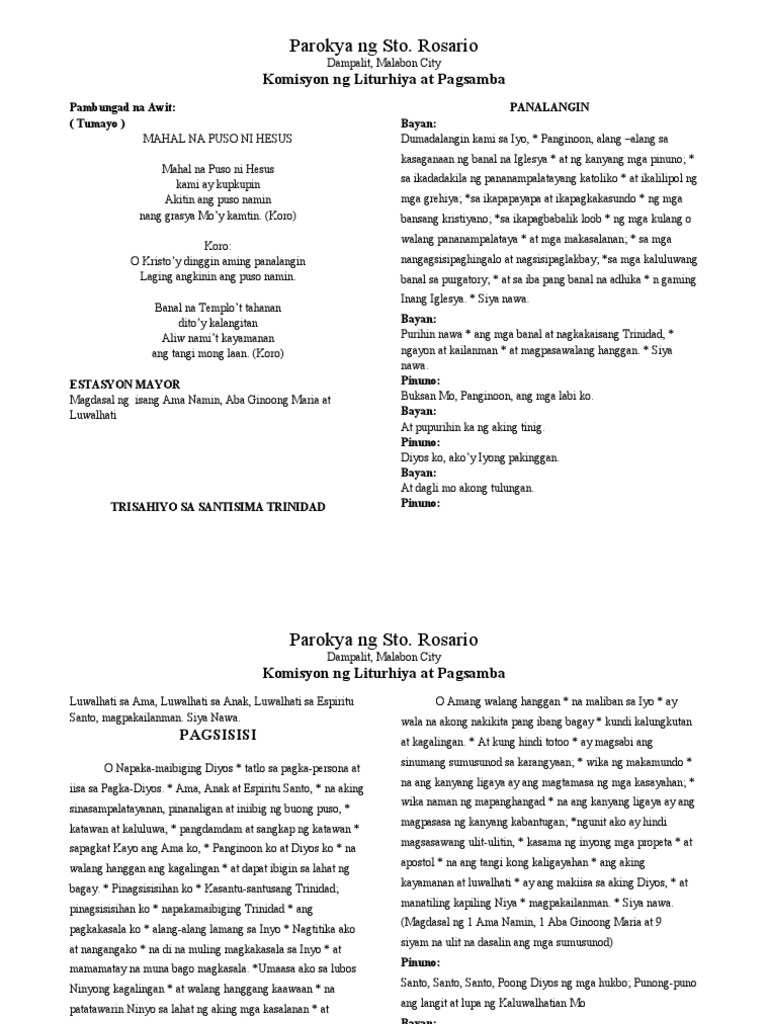 Pambungad Na Awit | PDF