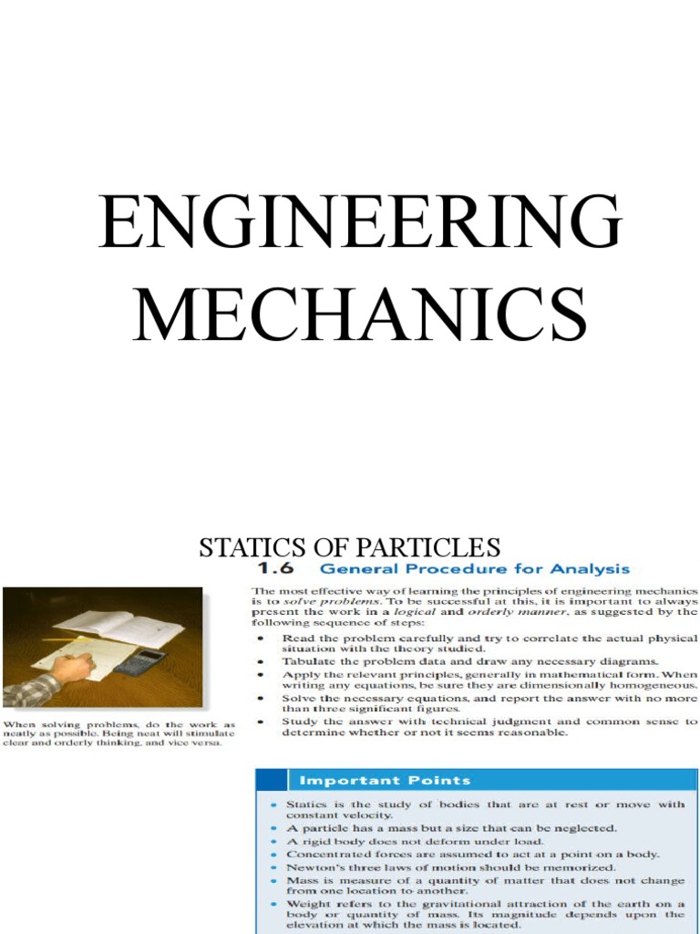 Engineering Mechanics-Statics of Particles | PDF | Physical Chemistry ...