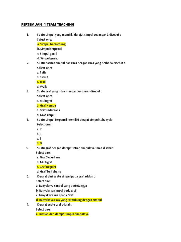 Team Teaching Pertemuan 1-9 | PDF