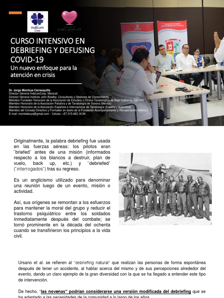 Curso Intensivo: Debriefing y Defusing | PDF | Burnout ocupacional ...