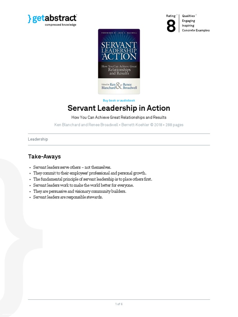 Servant Leadership in Action en 36092 | PDF | Servant Leadership ...