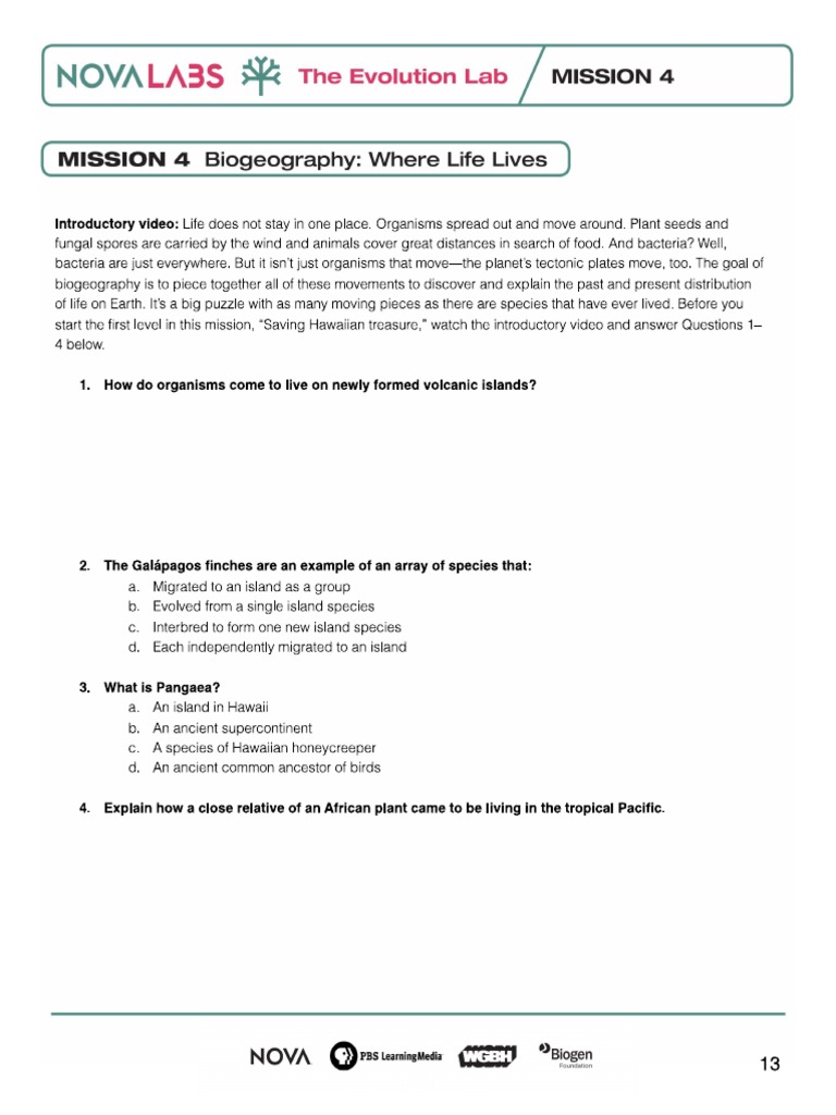 NOVA Evolution Labs Missions 4-6 | PDF | Pliocene | Homo