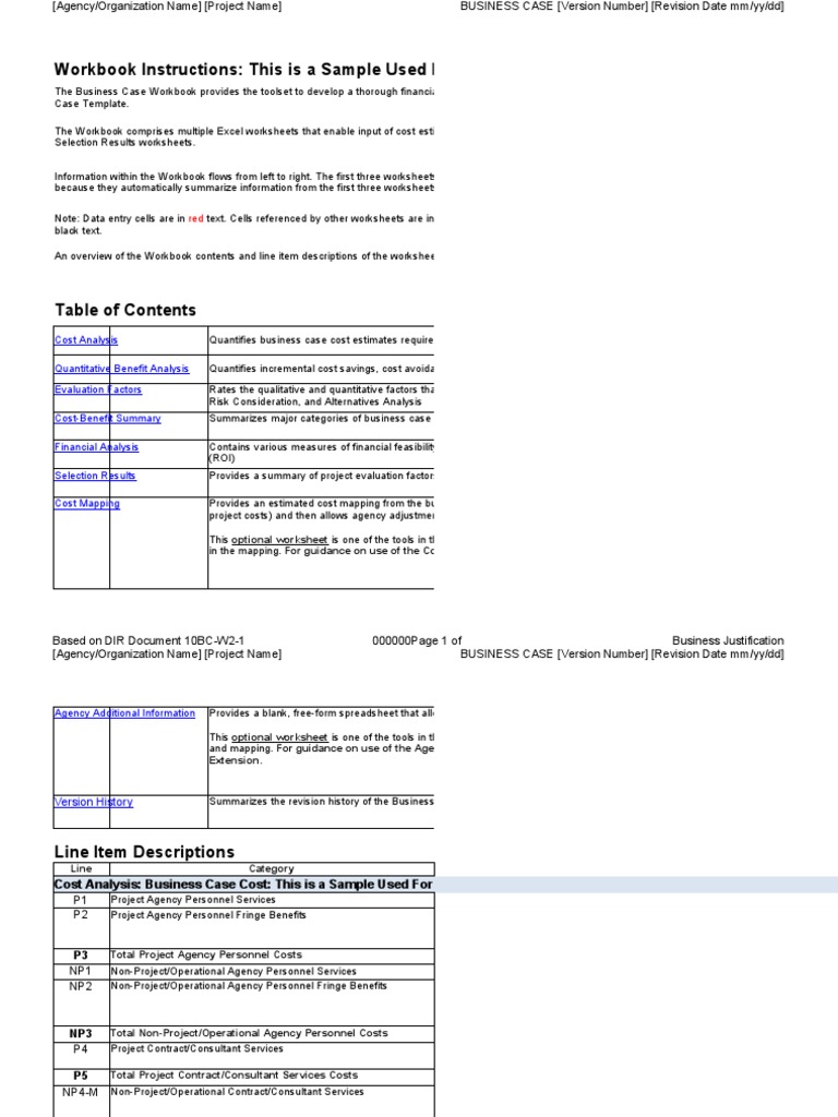 Free Business Case Template in Excel | PDF | Worksheet | Net Present Value