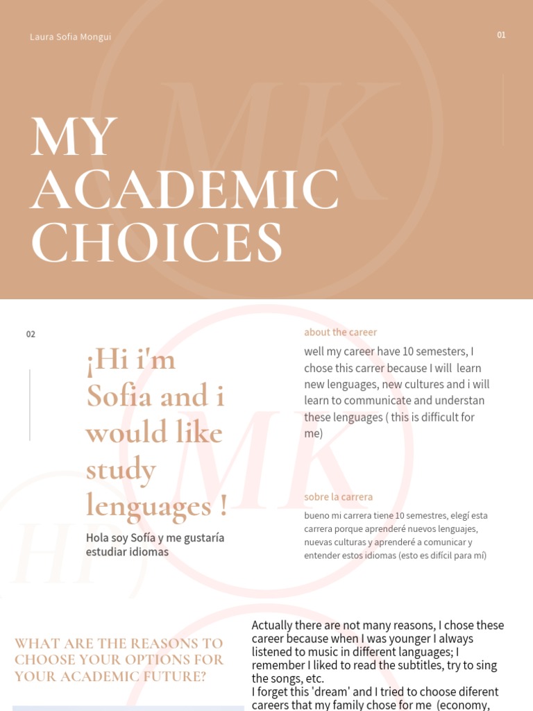 My Academic Choices 2 | PDF | Lingüística | Educación avanzada