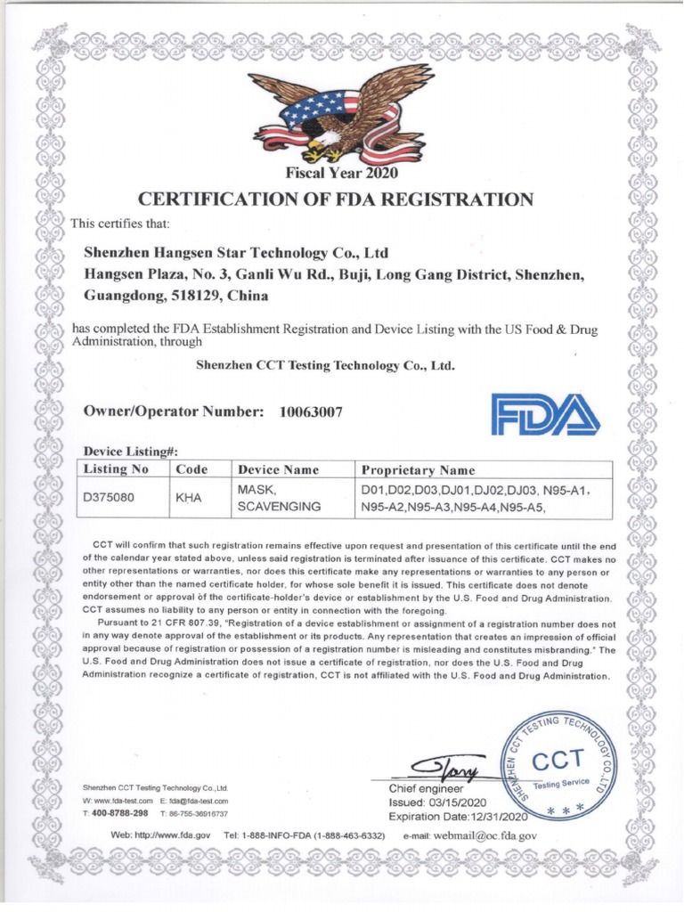 Certification of FDA | PDF