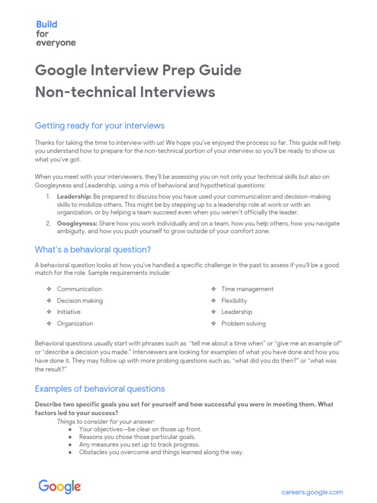 G&L Interview Prep Guide | PDF | Job Interview | Leadership