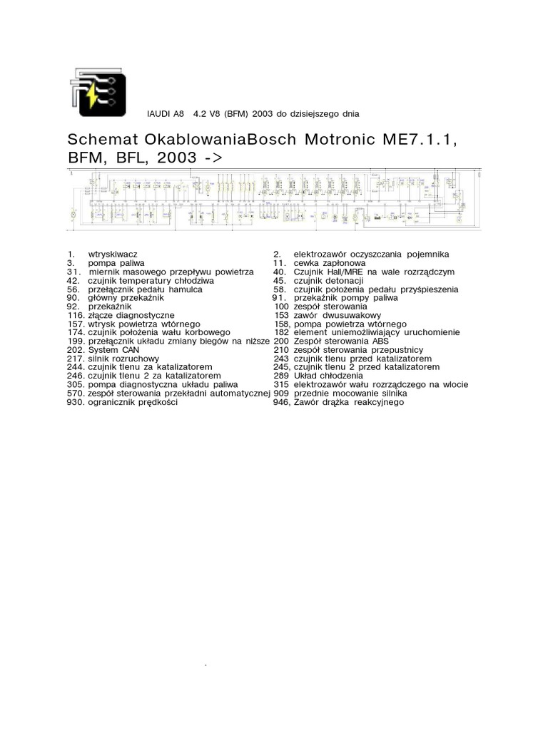 Schemat Okablowania Bosch Motronic ME7.1.1 | PDF