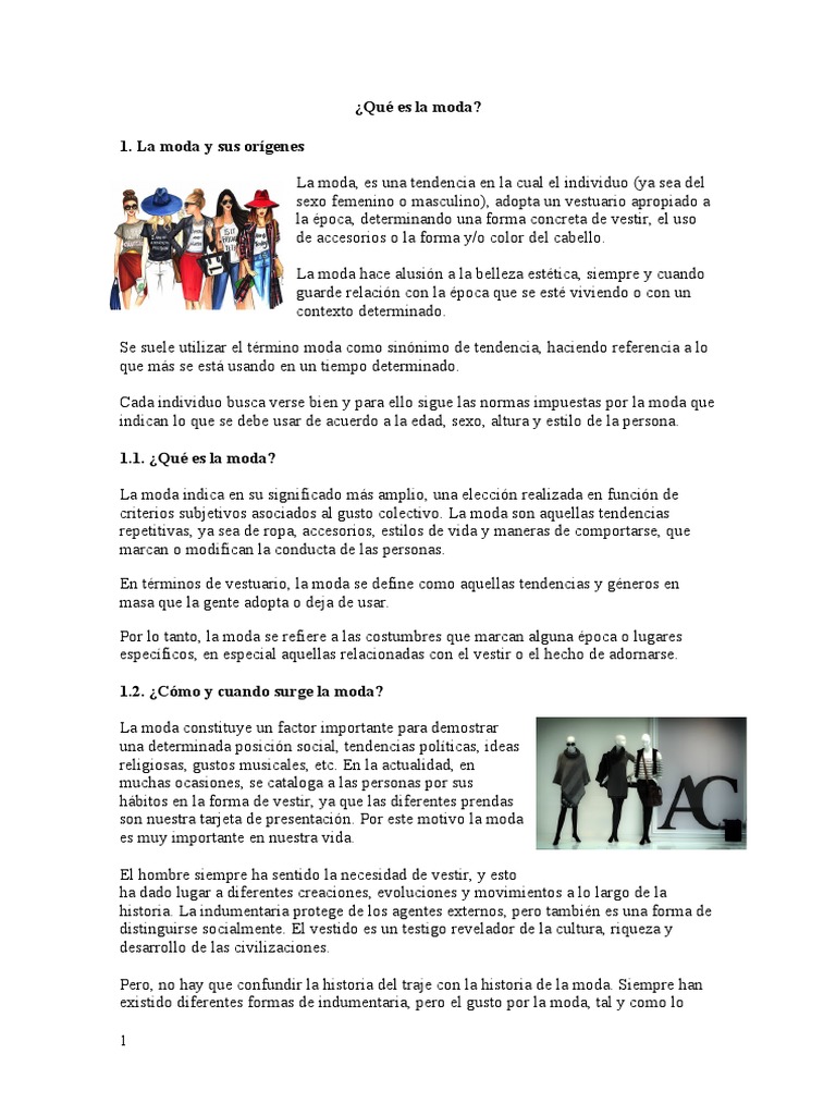 ¿Qué es la moda? | PDF | Moda | Ropa