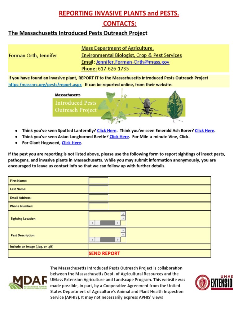 Reporting Invasive Plants and Pests2 | PDF | Pest (Organism) | Agriculture