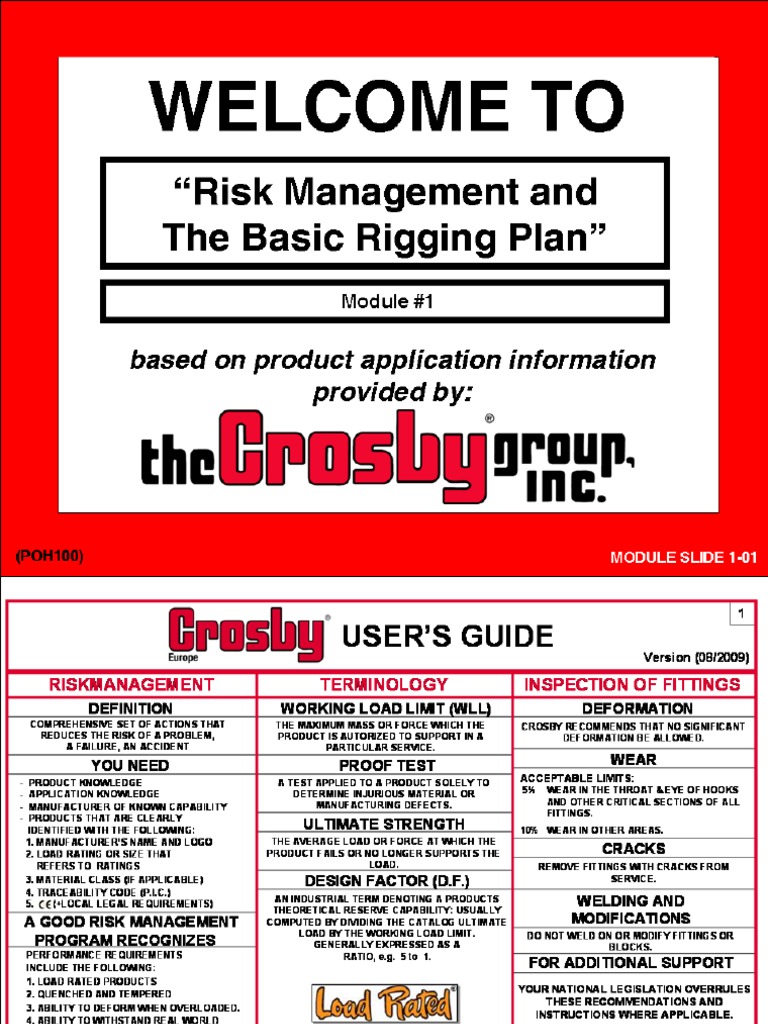01 - Risk Managment & Basic Rigging Plan | PDF