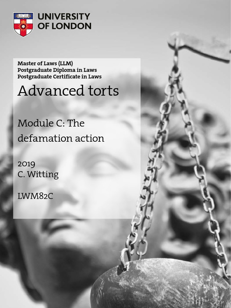 Advanced Torts: Module C: The Defamation Action | PDF | Defamation | Tort