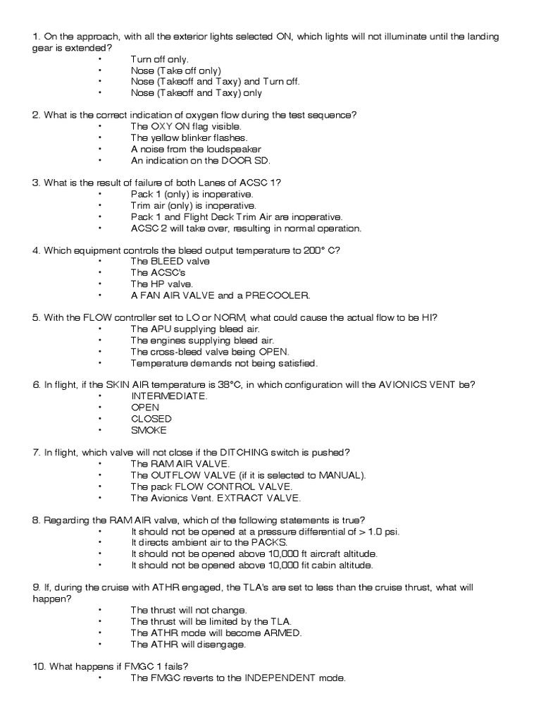 A320 Type Rating Questions | PDF | Aviation