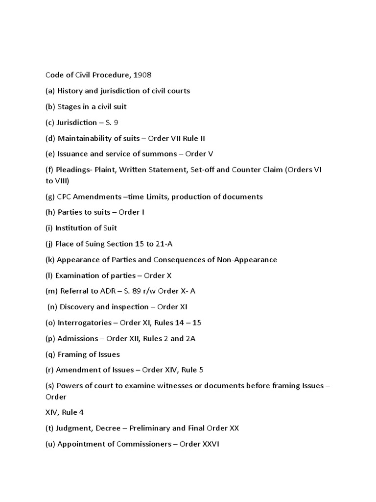 Important Topics in CPC. | PDF