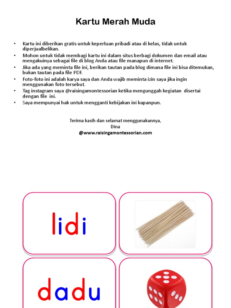 Kartu Merah Muda Dan Gambar Seri 1 | PDF