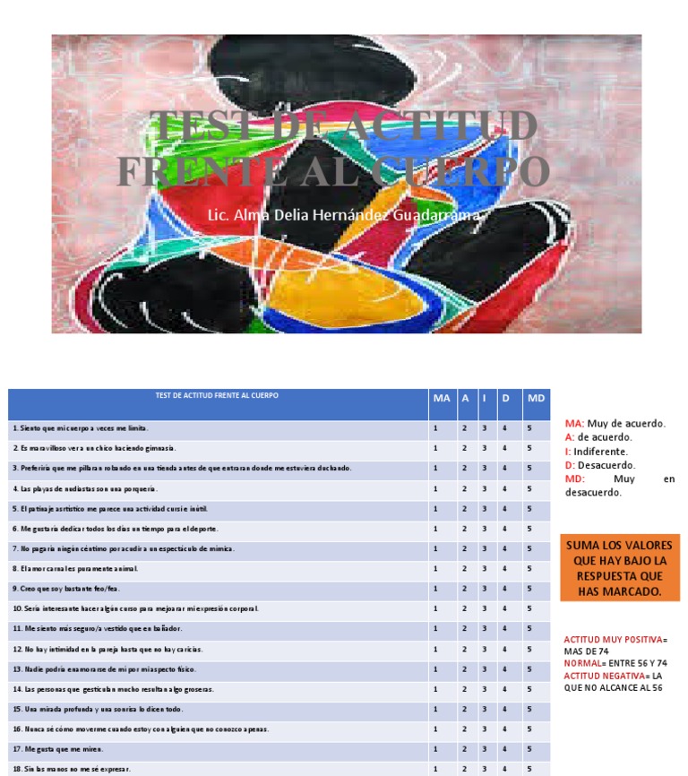 Test de Actitud Frente Al Cuerpo | PDF