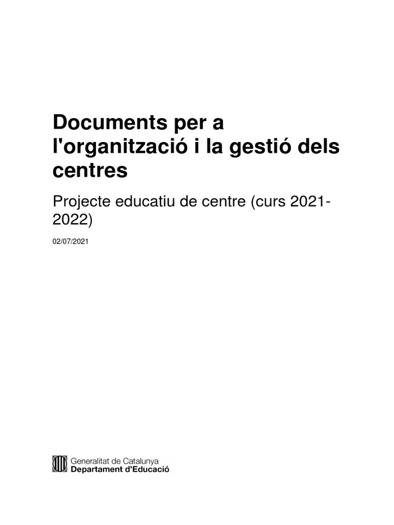 DOIGC Projecte EDUCATIU CENTRE | PDF