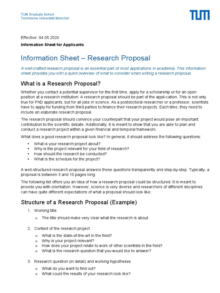 Information Sheet - Research Proposal | PDF | Academia | Science And Technology