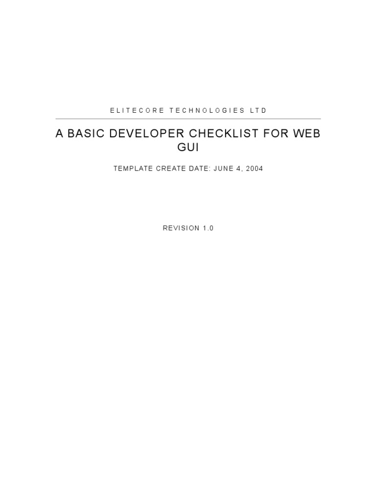 Common GUI Checklist | PDF | Software Engineering | Software