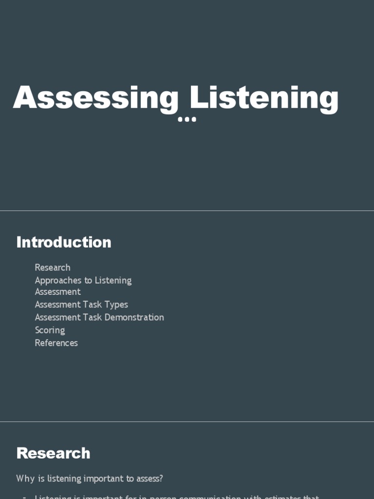 Effective Listening Assessment Strategies | PDF | English As A Second ...