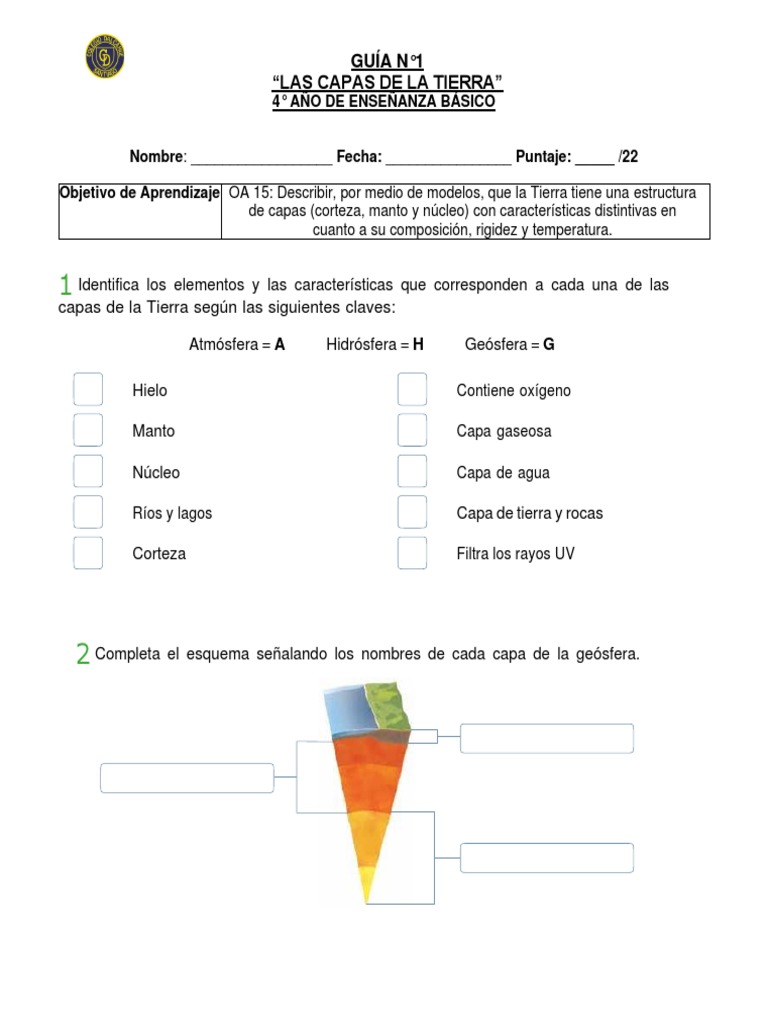 Guia Nº1 - Las Capas de La Tierra | PDF