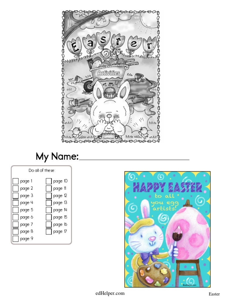 Easter Activity Worksheets For Kids Kindergarteners | PDF