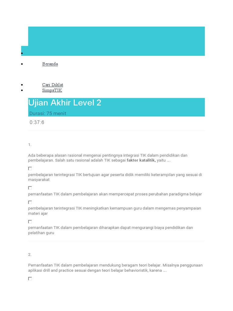 Soal Ujian Akhir Pembatik Level 2 | PDF