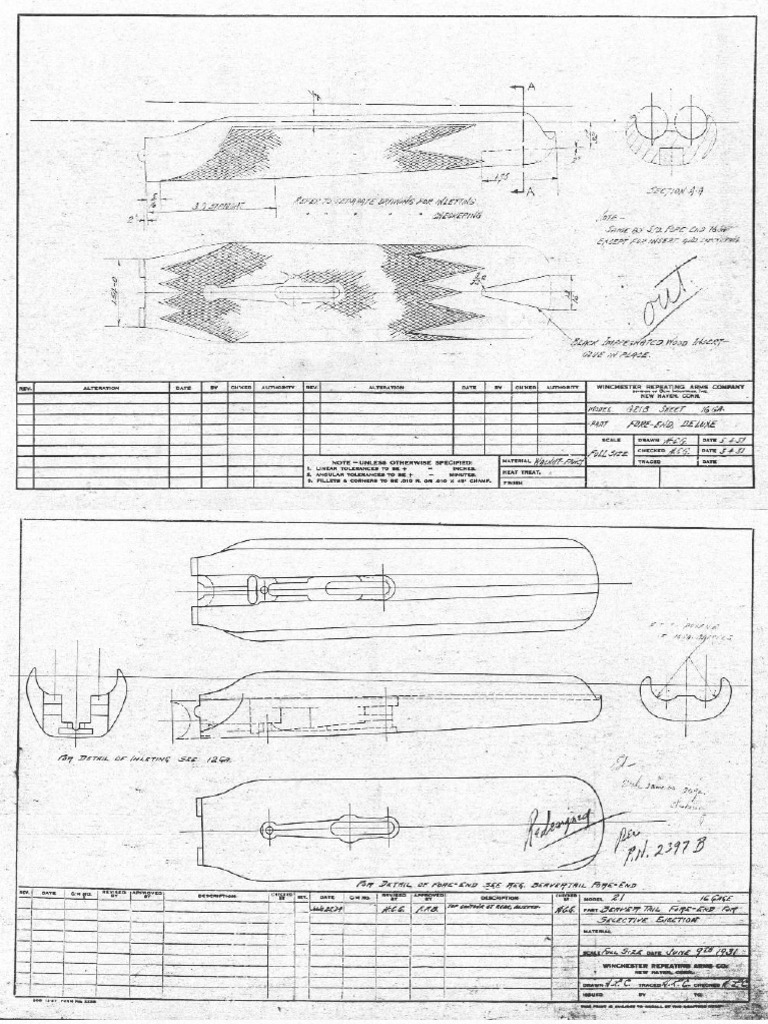 Winchester Model 21 Blueprints Part1 | PDF