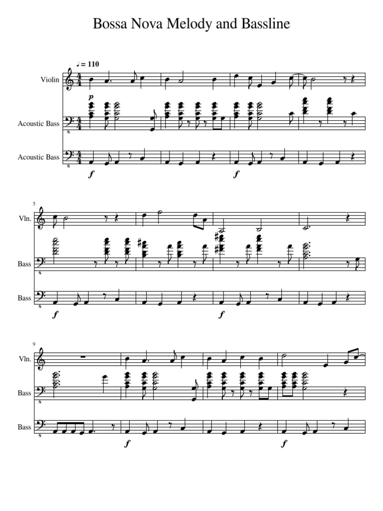 Bossa Nova Melody and Bassline | PDF | Harmony | European Musical ...