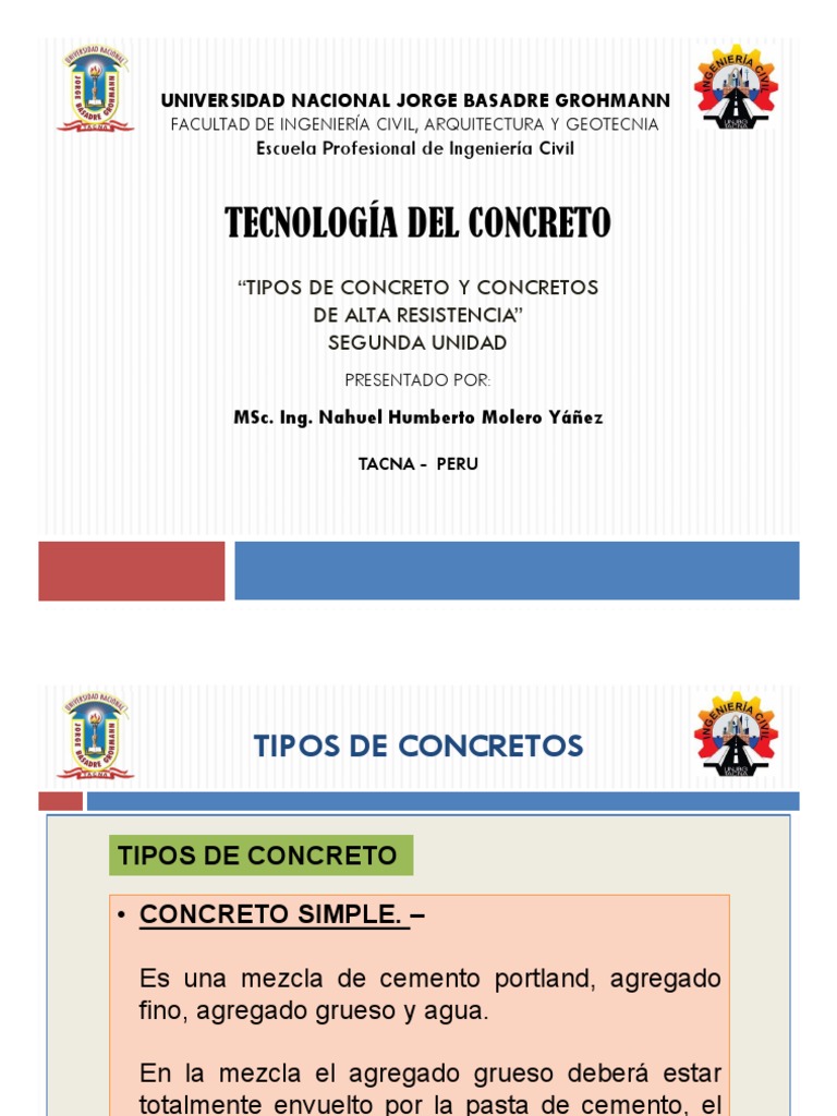 Tipos de Concreto y Concretos de Alta Resistencia - Diapositivas | PDF | Hormigón pretensado ...