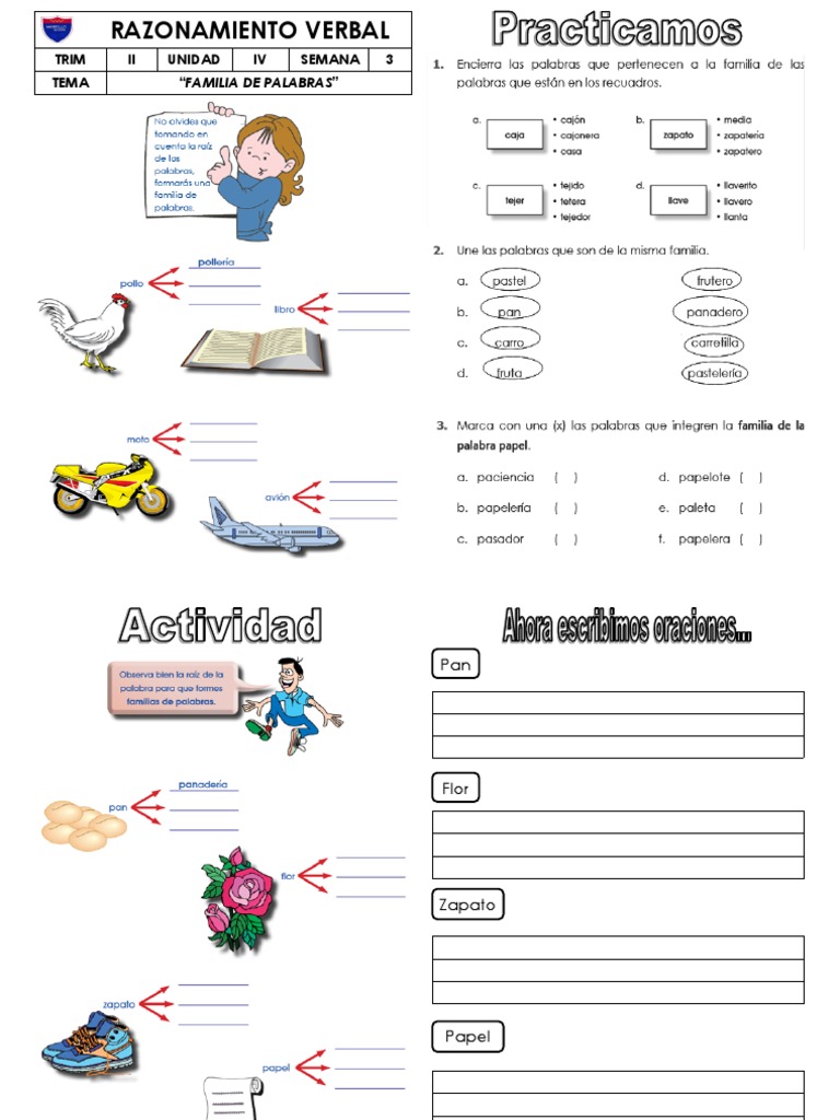 Hojas De Trabajo De La Familia De Palabras Op