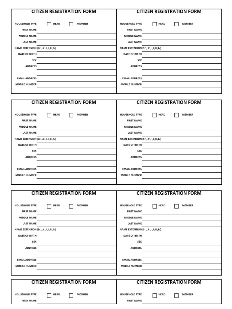 Citizen Registration Form Citizen Registration Form | PDF | Computing ...