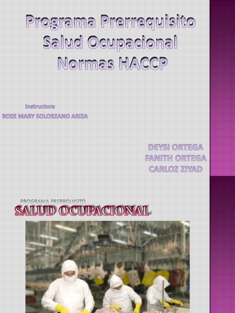 Programa Prerrequisito Salud Ocupacional | PDF | Seguridad y salud ocupacional | Cuidado de la salud