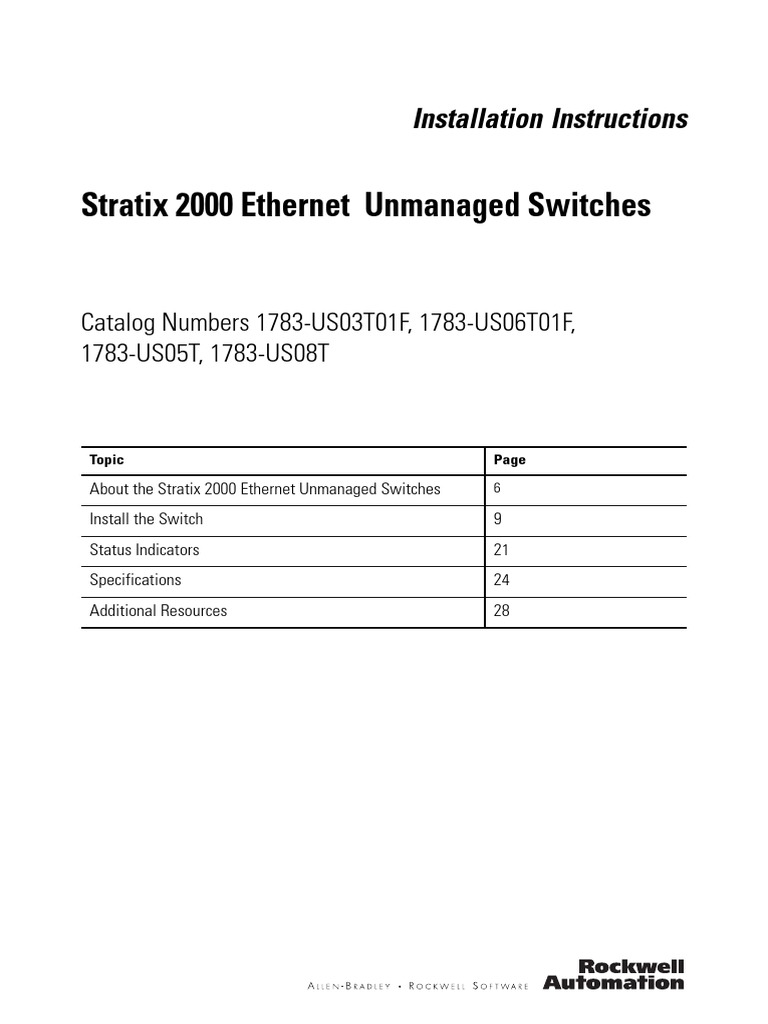 Ethernetswitch Stratix 2000 - Unmanaged - 1783 | PDF | Manufactured ...