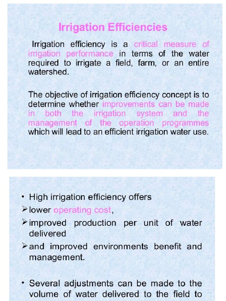 Irrigation Efficiencies One | PDF Irrigation Efficiencies One | PDF