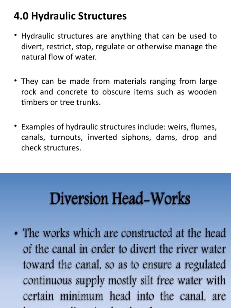 Hydraulic Structures Presentation | PDF | Hydraulic Engineering ...