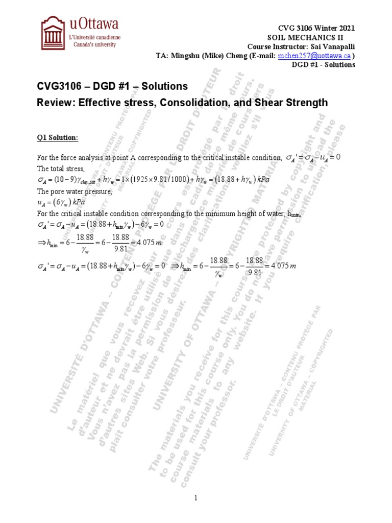 2021W - DGD1 - CVG 3106 - Chap 1 - Review - Solutions | PDF | Soil ...