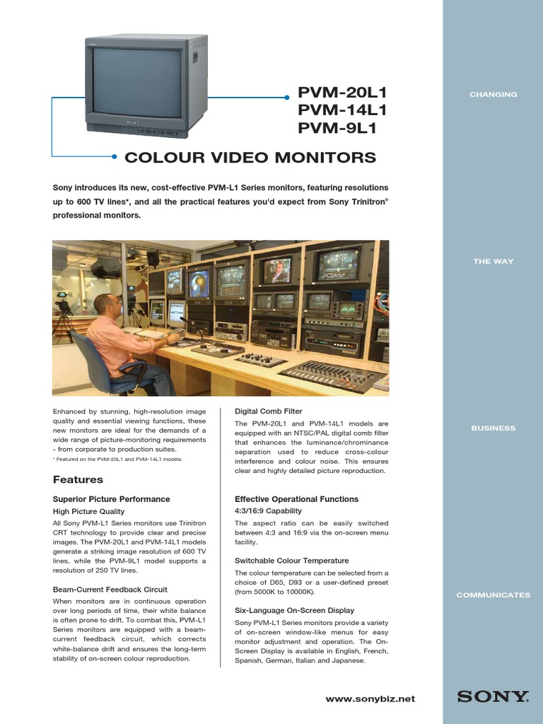 PVM-20L1 PVM-14L1 PVM-9L1: Features | PDF | Computer Monitor | Display ...