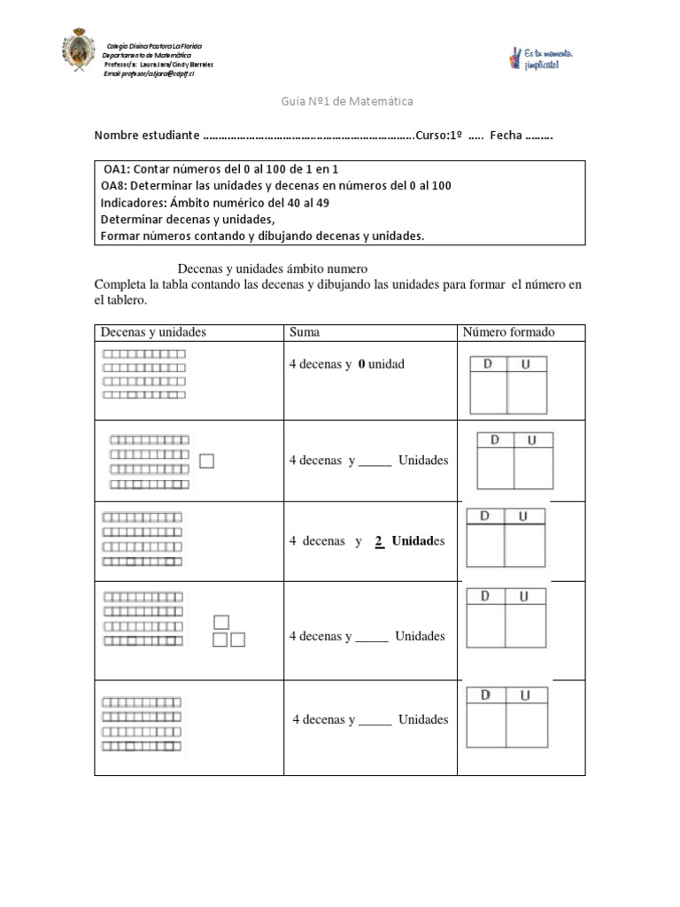 Actividades Números del 40 al 49 | PDF