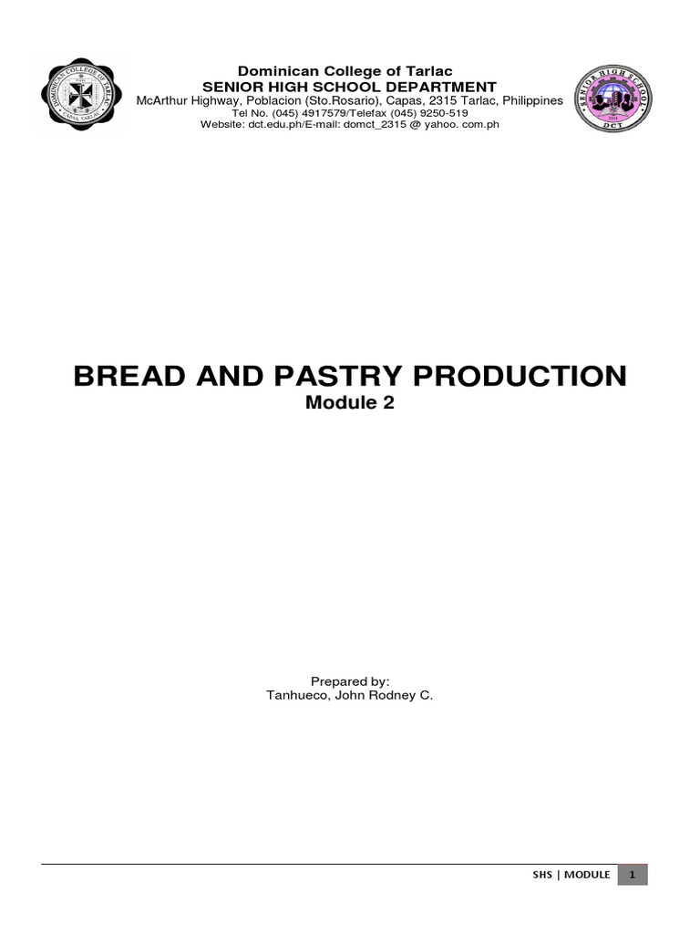 Bread and Pastry Module 2 | PDF | Cakes | Custard