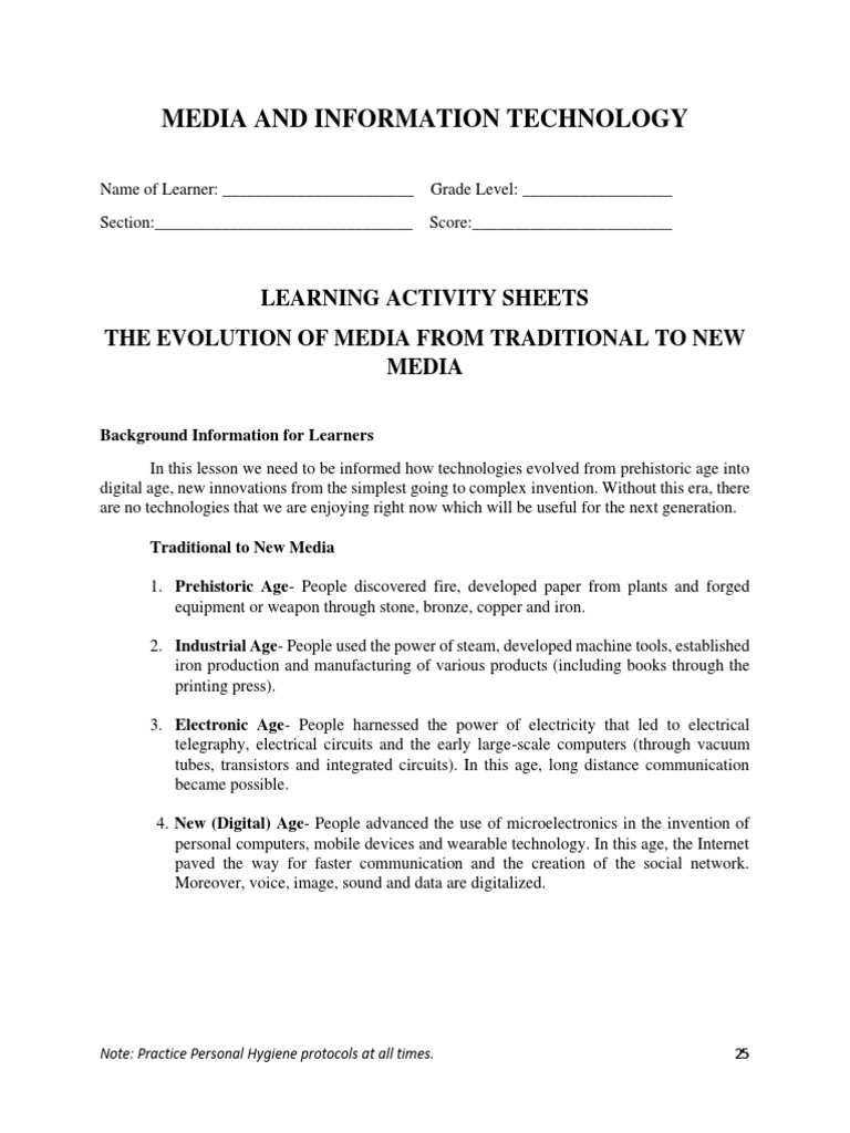 SHS Media and Information Literacy LAS Week 4 | PDF | New Media | Mass ...