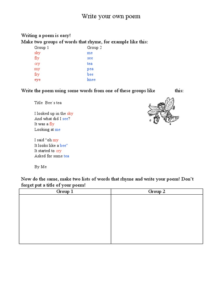 Create Your Own Rhyming Poem | PDF | Poetry