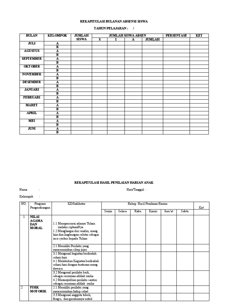 Rekap Absensi dan Penilaian Siswa | PDF