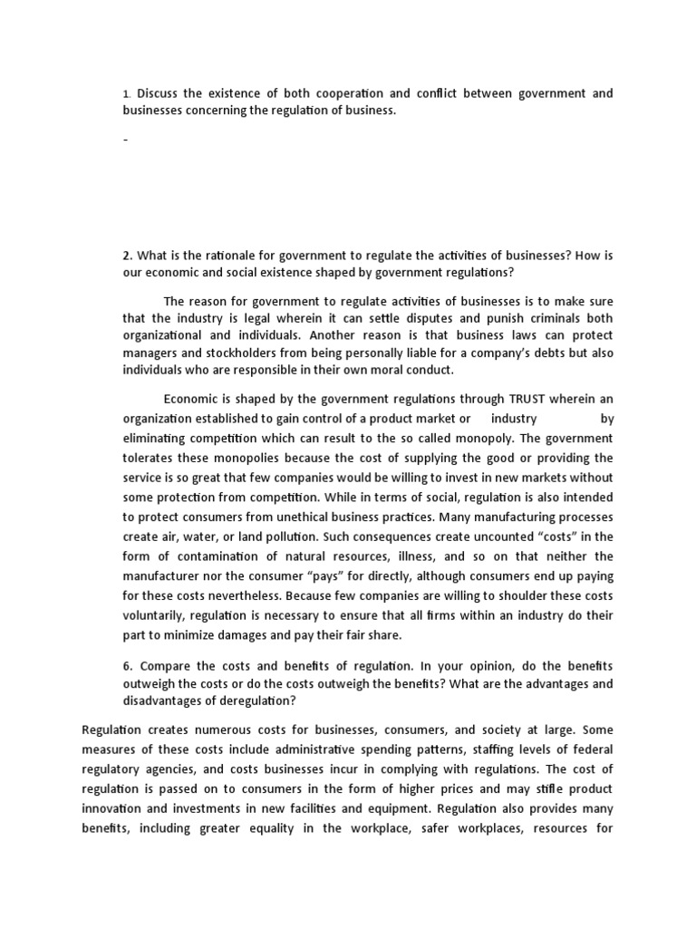 Chapter 4-Case Study | PDF | Regulation | Cost