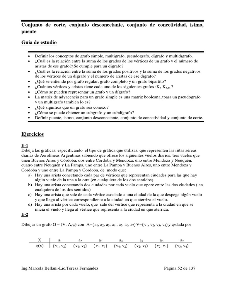 Conceptos y Ejercicios de Grafos | PDF | Teoría de grafos | Relaciones ...