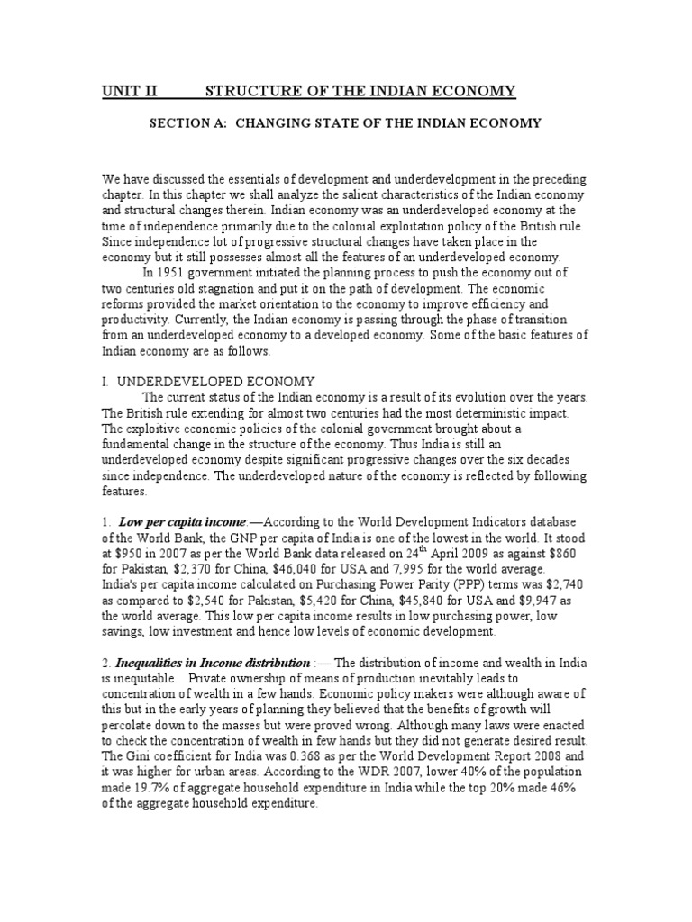 Structure of the Indian Economy Analysis | PDF | Poverty | Poverty ...